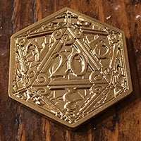 Free Shining Gold D20 coin