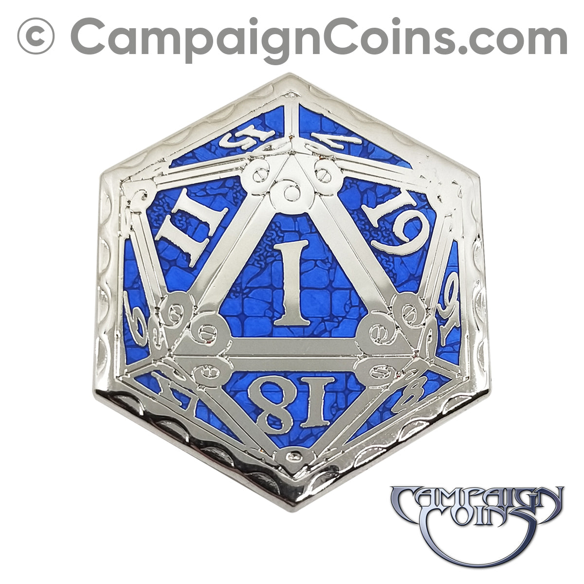 D20 Fail Pin - Blue Platinum